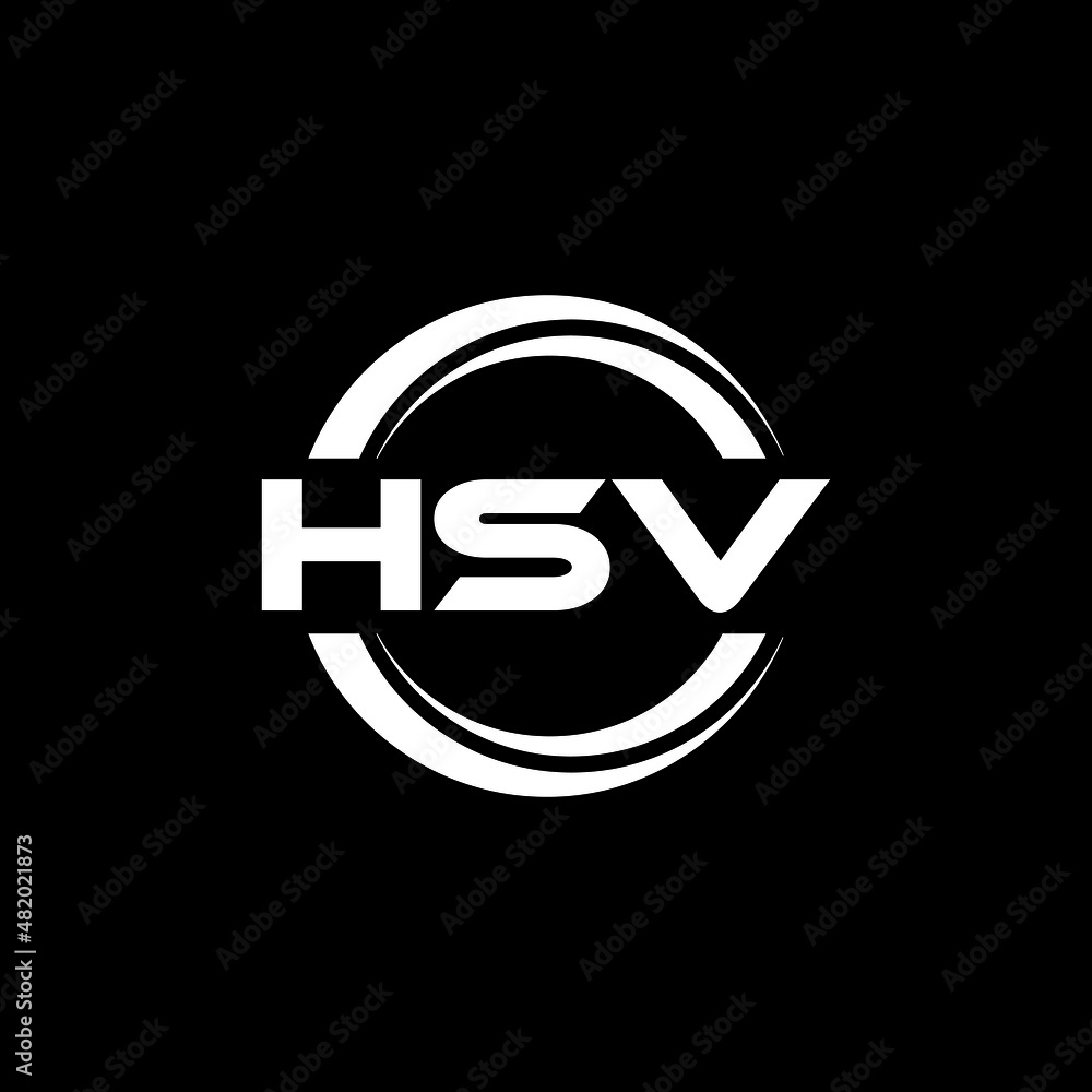 HSV letter logo design with black background in illustrator, vector ...