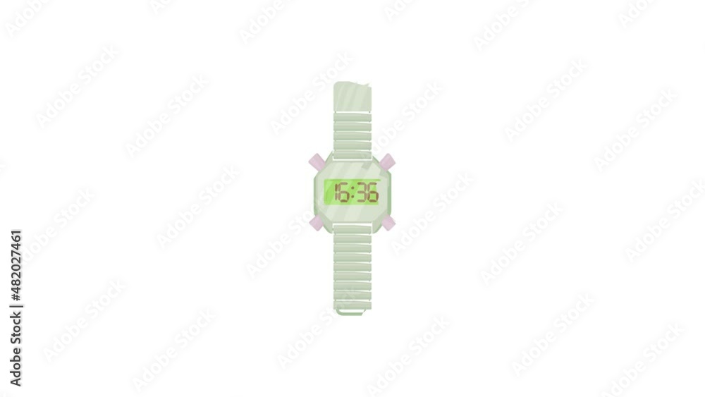 Wrist digital watch icon animation best cartoon object on white ...