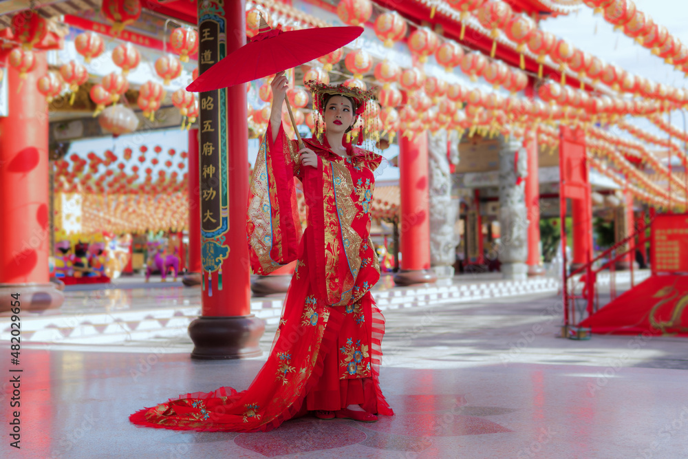 person in traditional Chinese vintage. person in traditional costume ...