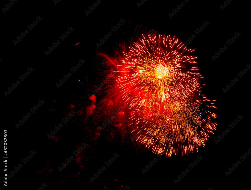 Fireworks in the night sky in honor of Victory Day. Stock Photo | Adobe ...