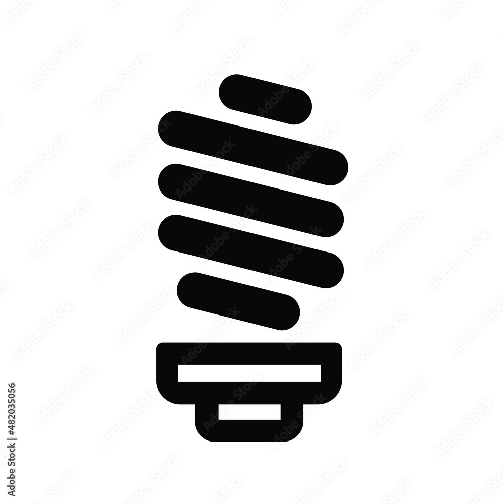 Fluorescent Lamp Solid Black Vector Design for Icon, Symbol, and Logo ...