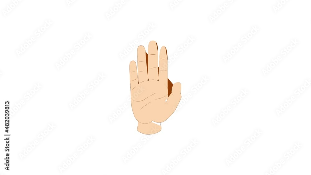 Hand showing five fingers. Welcome or stopping gesture. icon animation ...