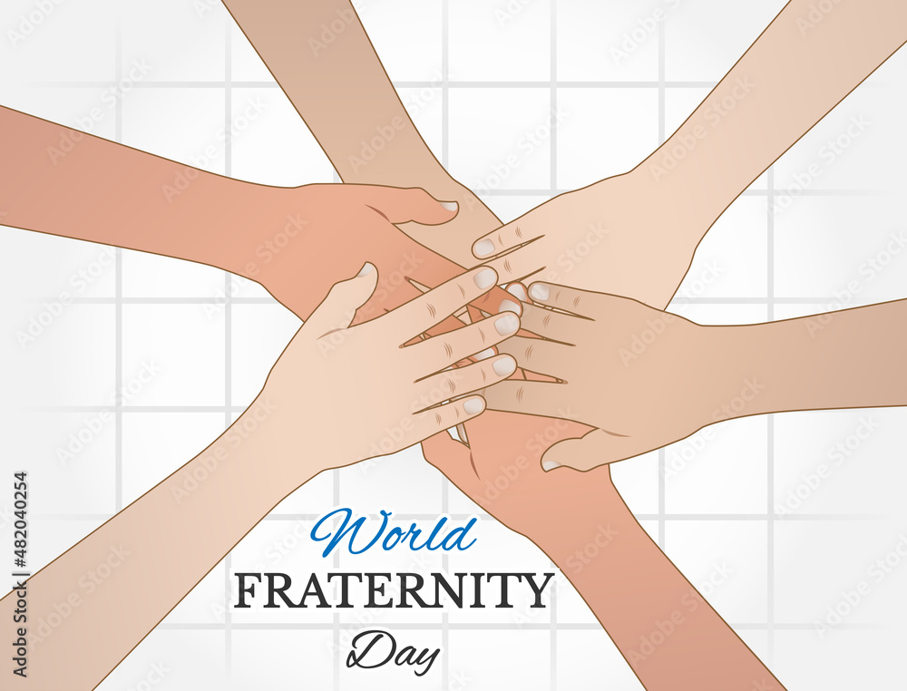 World human fraternity day with illustration of the solidarity of all ...