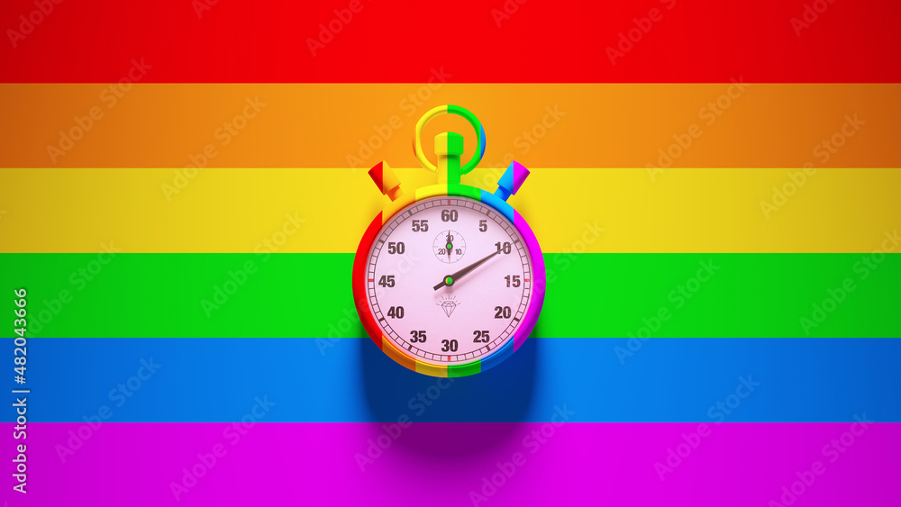 Rainbow Sports Stopwatch Gay Pride Time Clock Timer Equality Rainbow ...