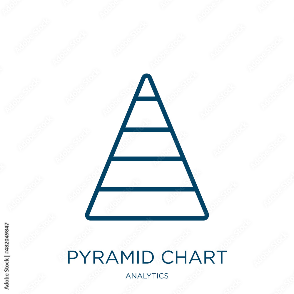 pyramid chart icon from analytics collection. Thin linear pyramid chart ...