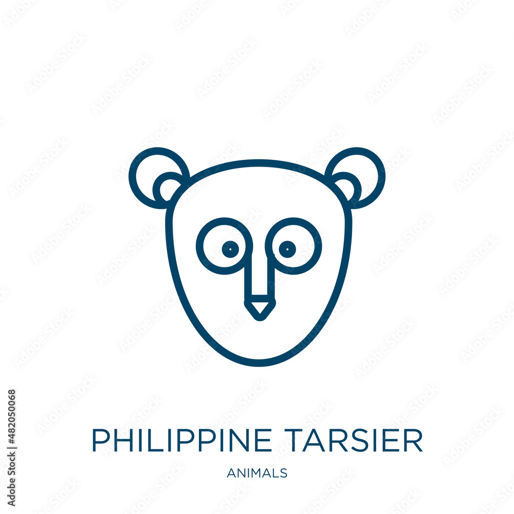 philippine tarsier icon from animals collection. Thin linear philippine ...