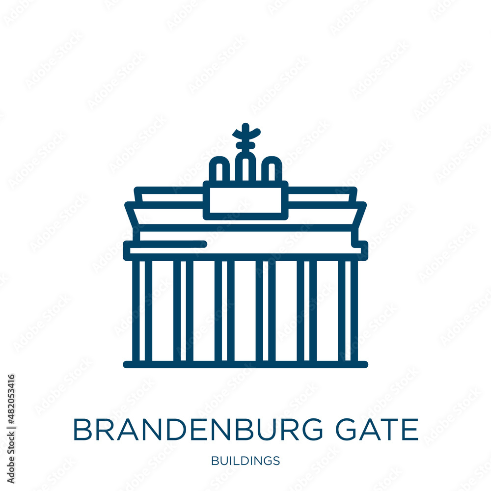 brandenburg gate icon from buildings collection. Thin linear ...