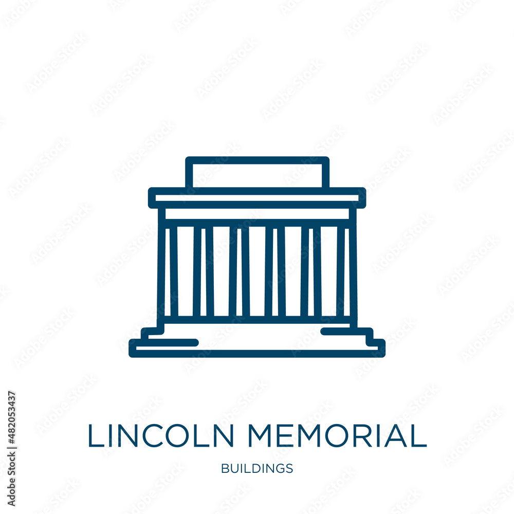 lincoln memorial icon from buildings collection. Thin linear lincoln ...