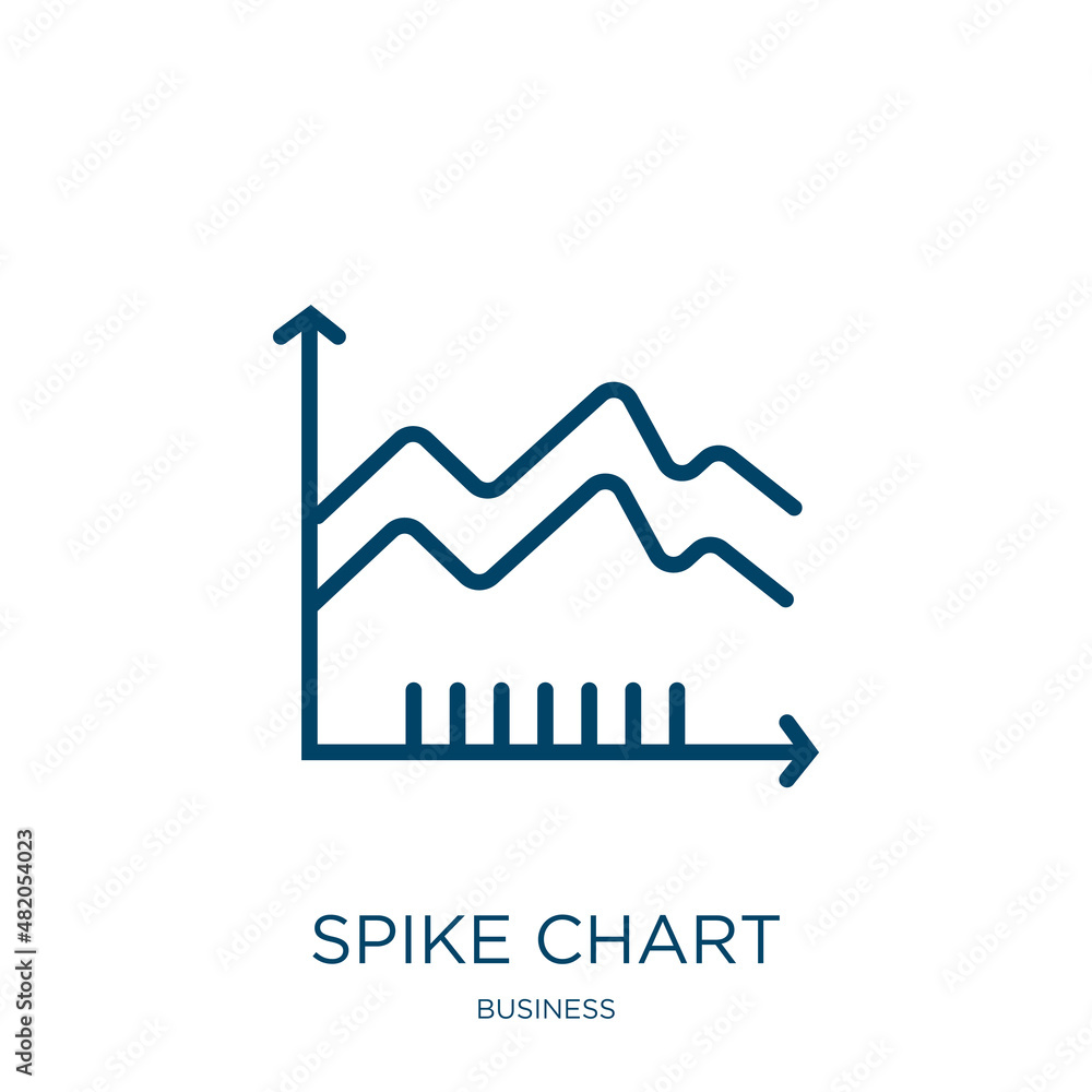 spike chart icon from business collection. Thin linear spike chart ...