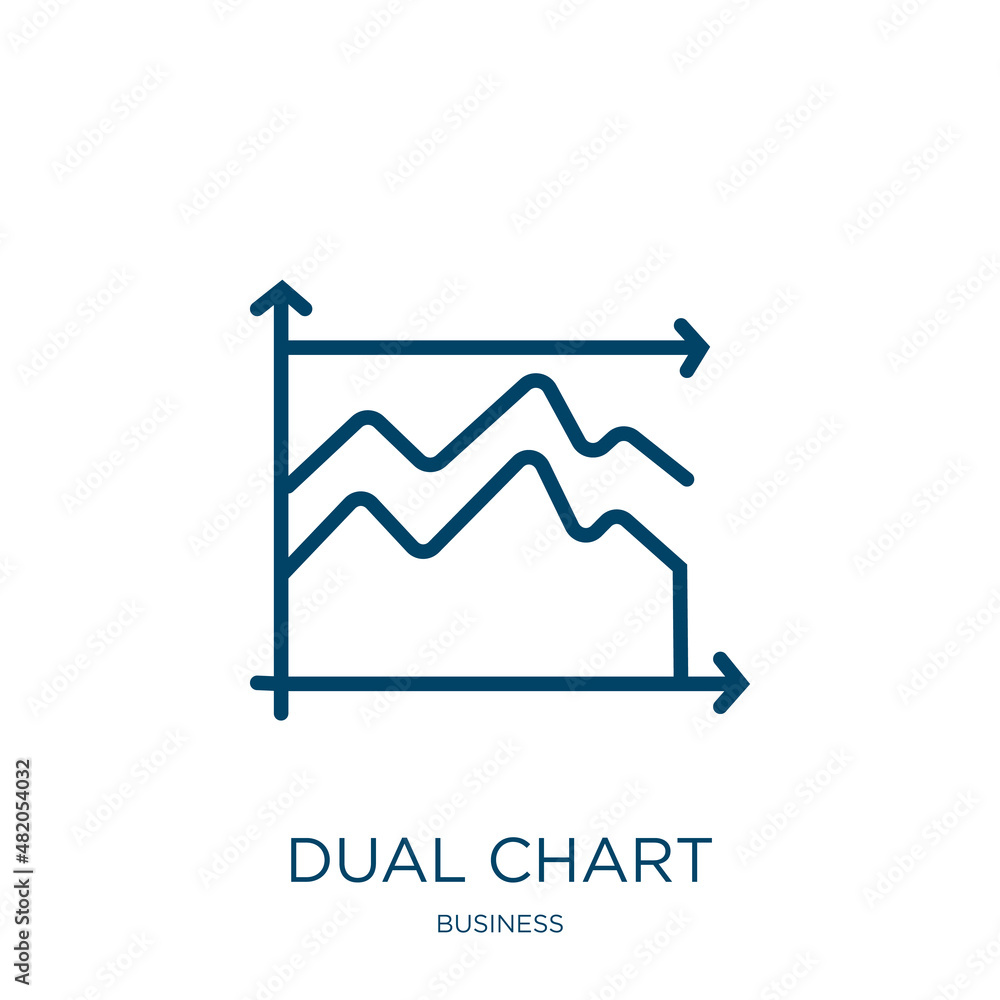 dual chart icon from business collection. Thin linear dual chart, chart ...