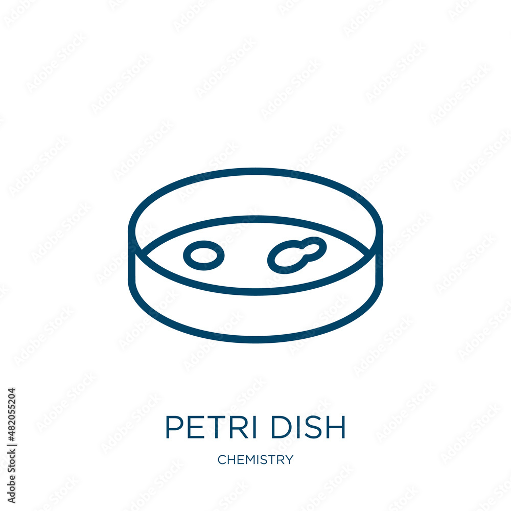 petri dish icon from chemistry collection. Thin linear petri dish ...