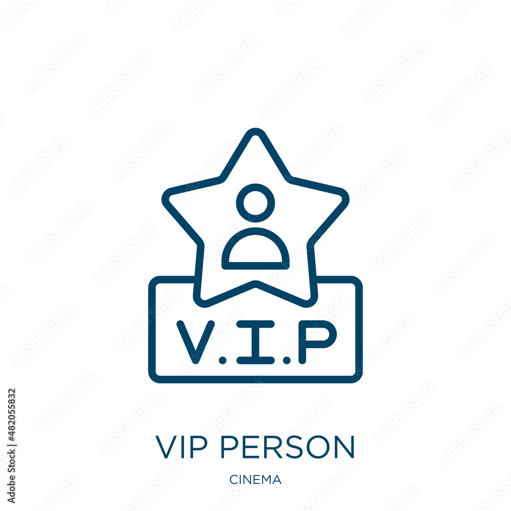vip person icon from cinema collection. Thin linear vip person, person ...