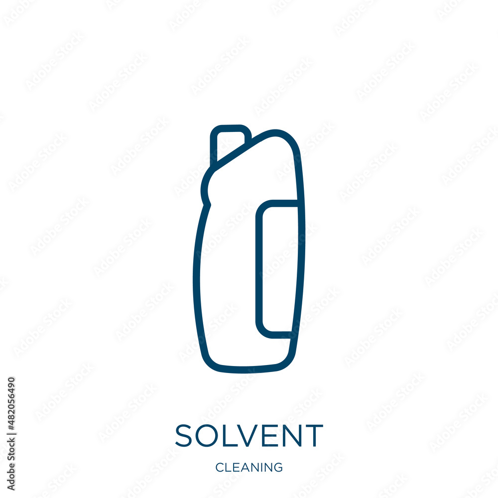 solvent icon from cleaning collection. Thin linear solvent, chemistry ...