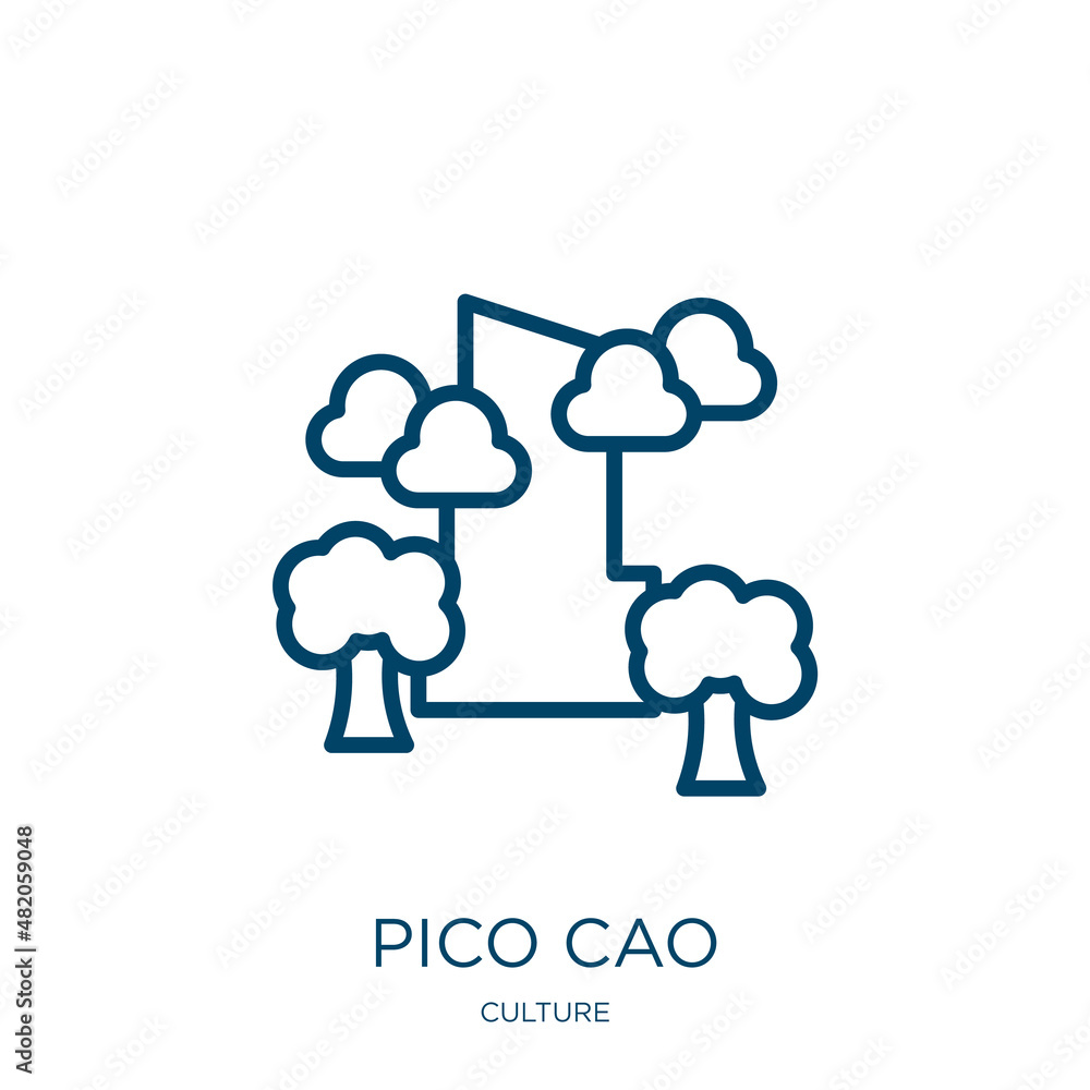 pico cao icon from culture collection. Thin linear pico cao, africa ...