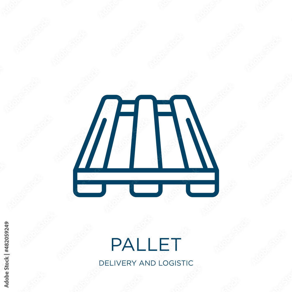 pallet icon from delivery and logistic collection. Thin linear pallet ...