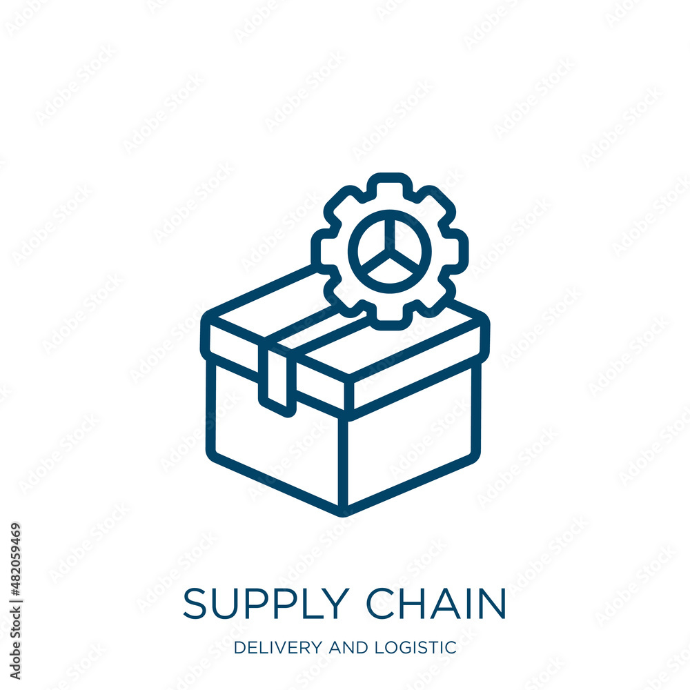 supply chain icon from delivery and logistic collection. Thin linear ...