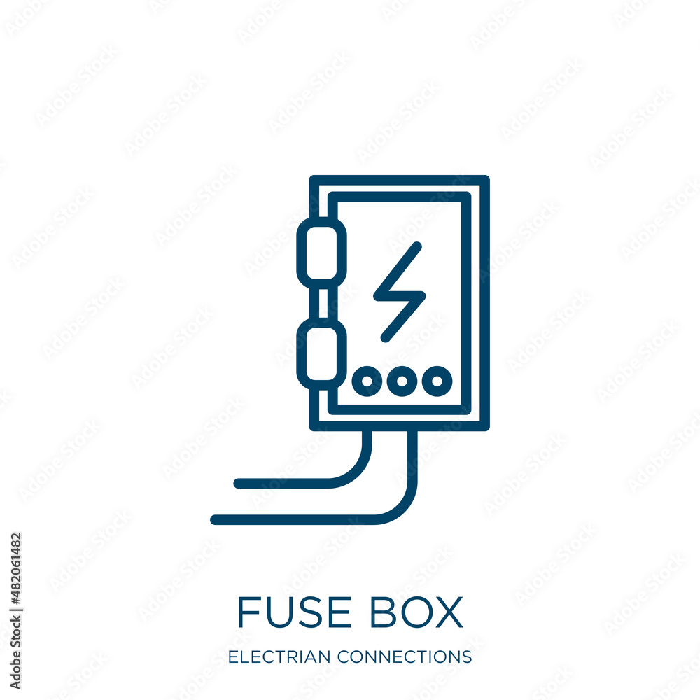 fuse box icon from electrian connections collection. Thin linear fuse ...