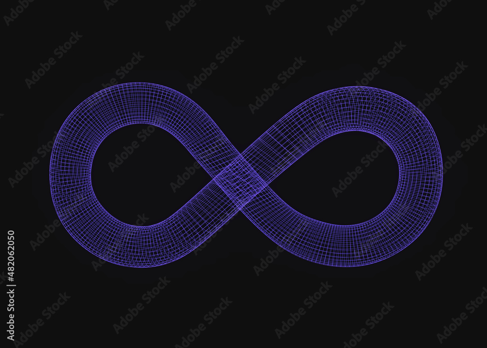 Meshy infinity sign or symbol, 3d rendered Stock Illustration | Adobe Stock