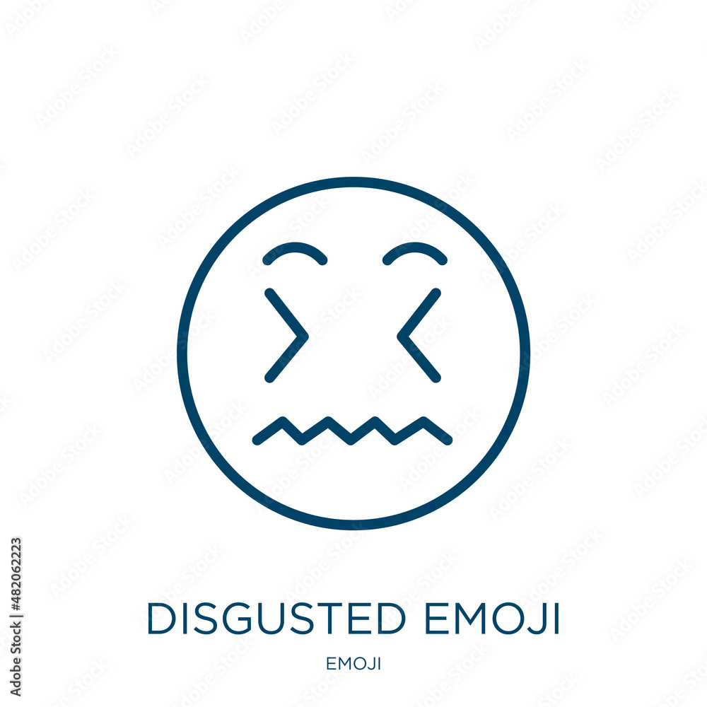 disgusted emoji icon from emoji collection. Thin linear disgusted emoji ...