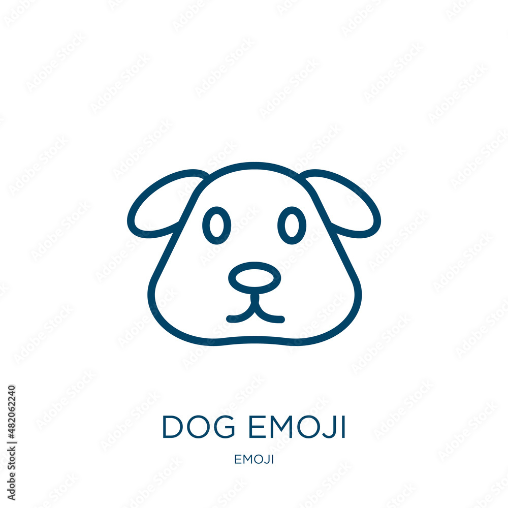 dog emoji icon from emoji collection. Thin linear dog emoji, cartoon ...