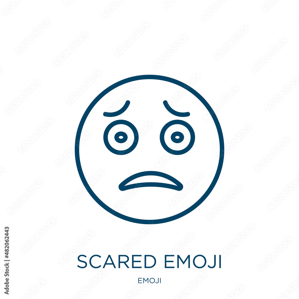 scared emoji icon from emoji collection. Thin linear scared emoji ...