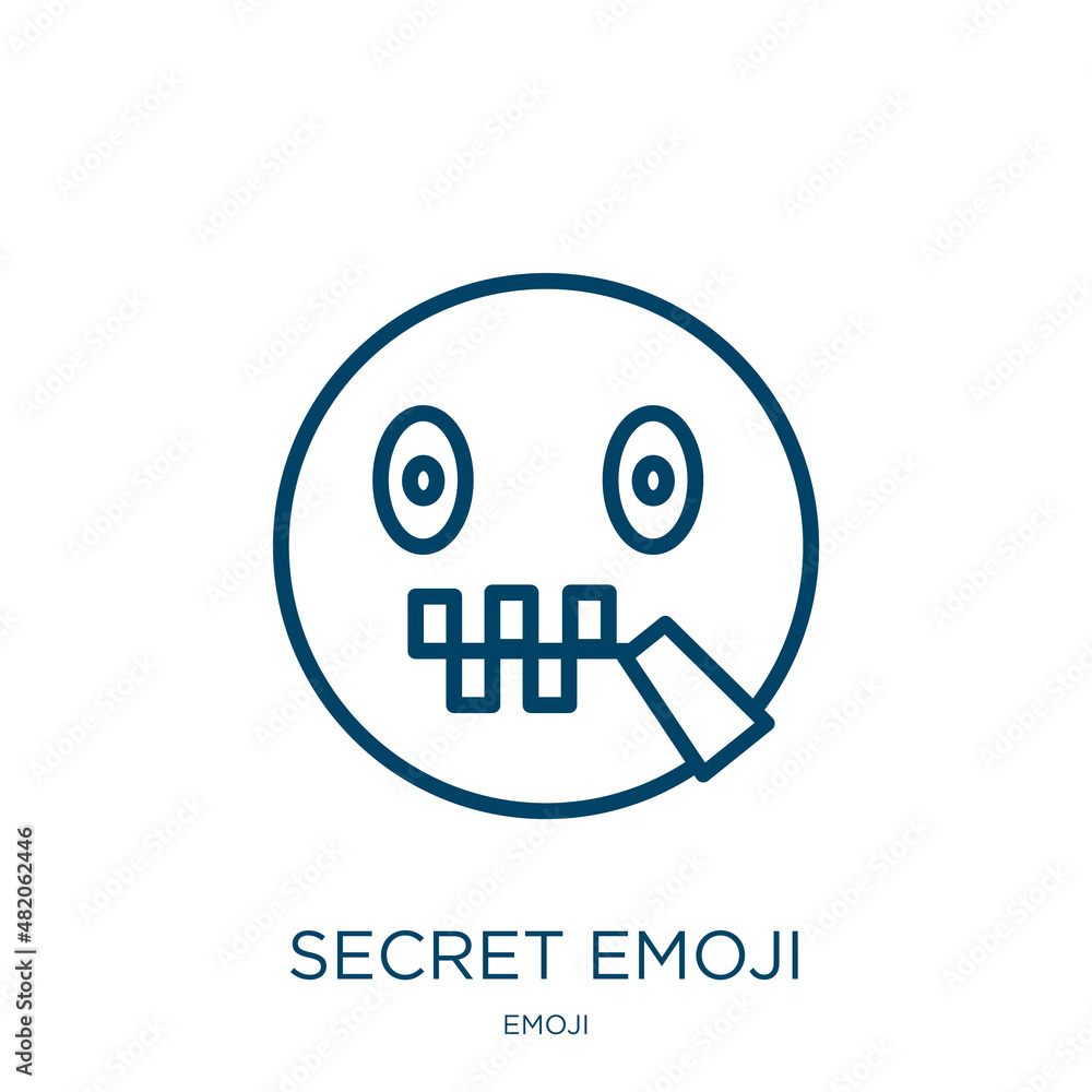 secret emoji icon from emoji collection. Thin linear secret emoji ...
