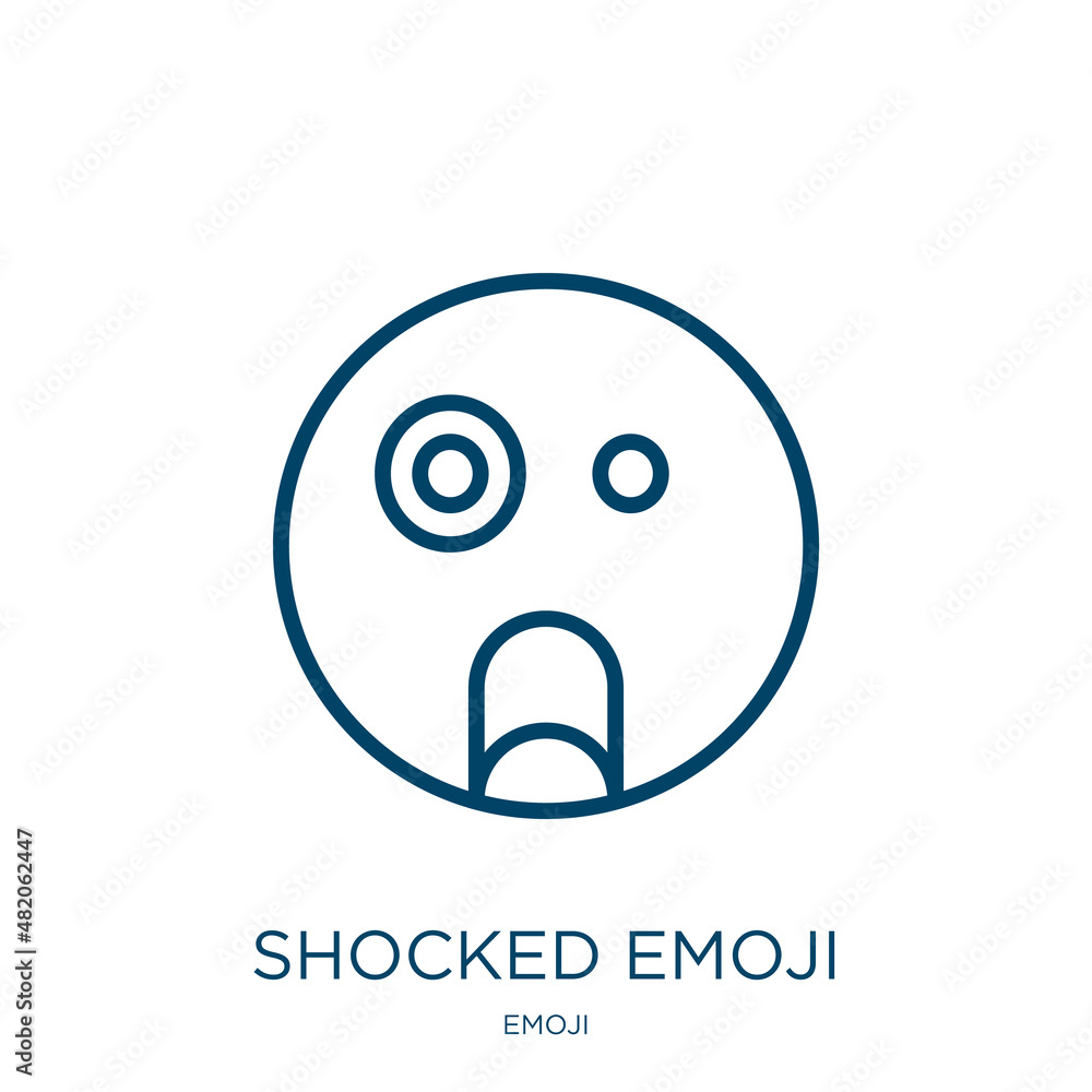 shocked emoji icon from emoji collection. Thin linear shocked emoji ...