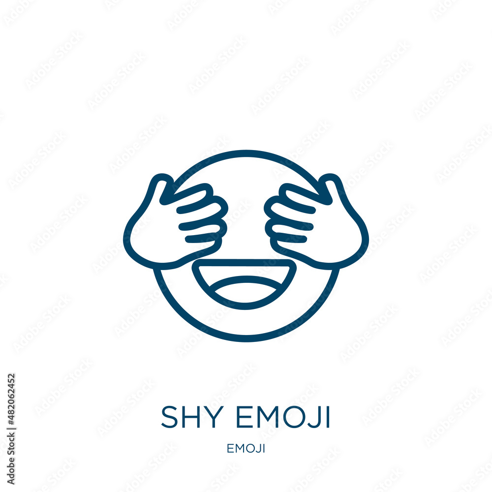 shy emoji icon from emoji collection. Thin linear shy emoji, shy, mood ...