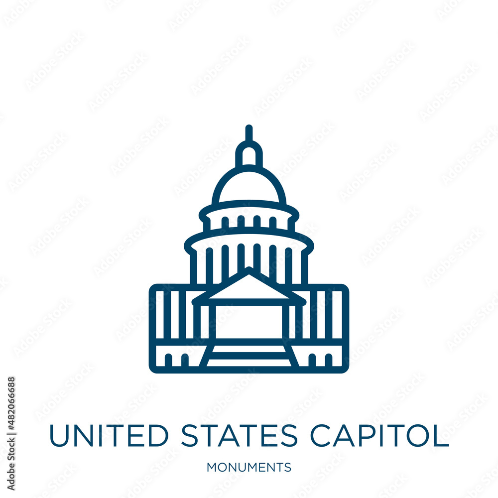 united states capitol icon from monuments collection. Thin linear ...