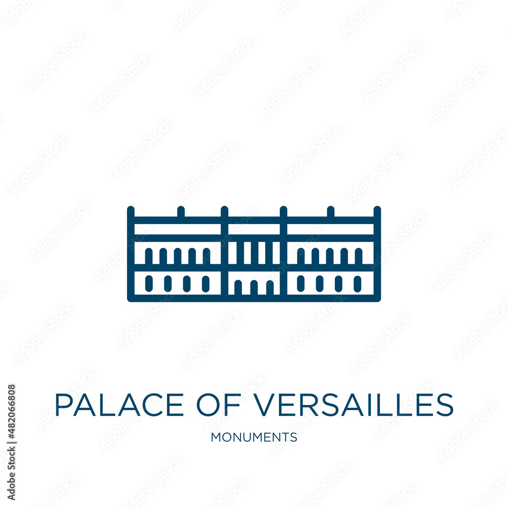 palace of versailles icon from monuments collection. Thin linear palace ...