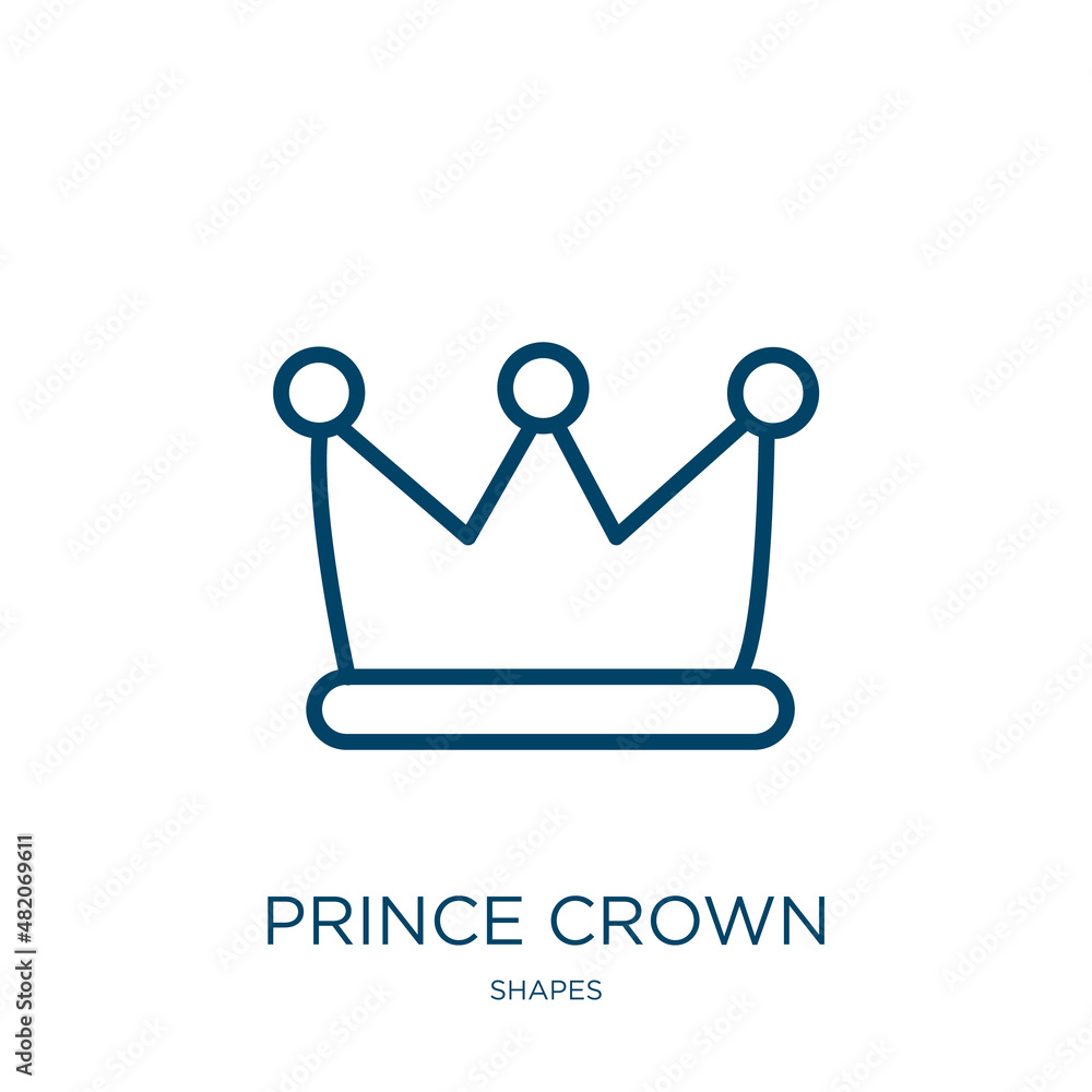 prince crown icon from shapes collection. Thin linear prince crown ...