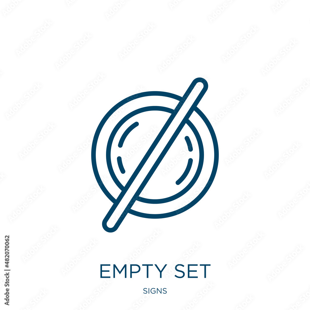 Vecteur Stock empty set symbol icon from signs collection. Thin linear ...