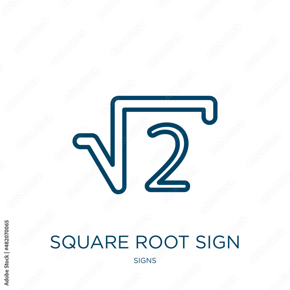 Vecteur Stock square root sign icon from signs collection. Thin linear ...