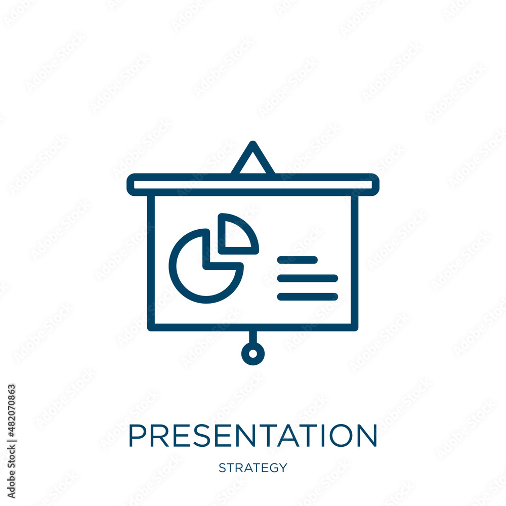 Vecteur Stock presentation icon from strategy collection. Thin linear ...