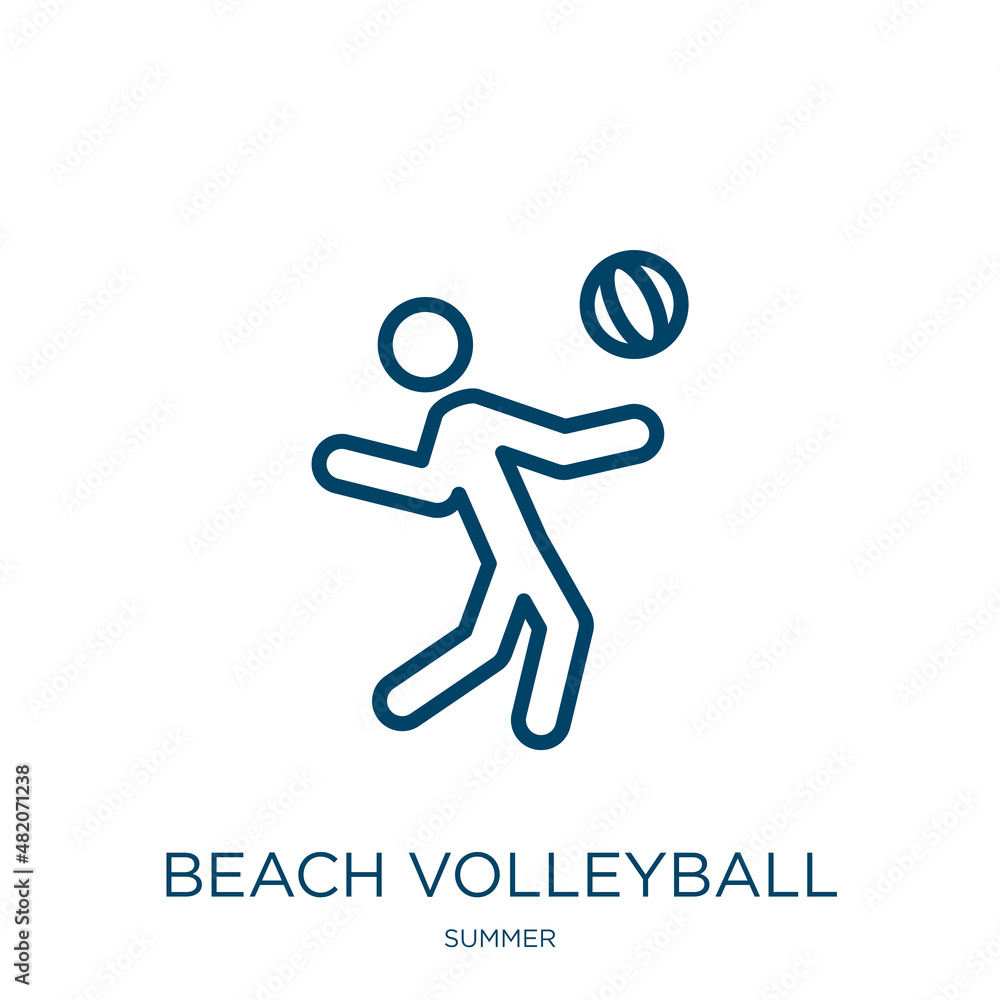 beach volleyball icon from summer collection. Thin linear beach ...