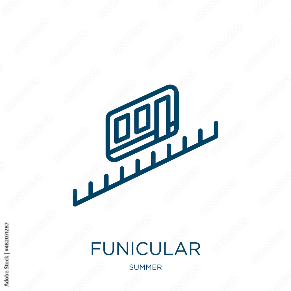 funicular icon from summer collection. Thin linear funicular, travel ...