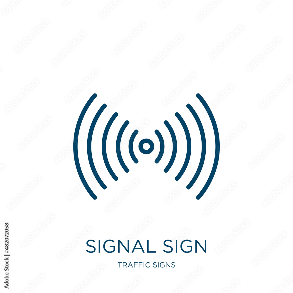 signal sign icon from traffic signs collection. Thin linear signal sign ...