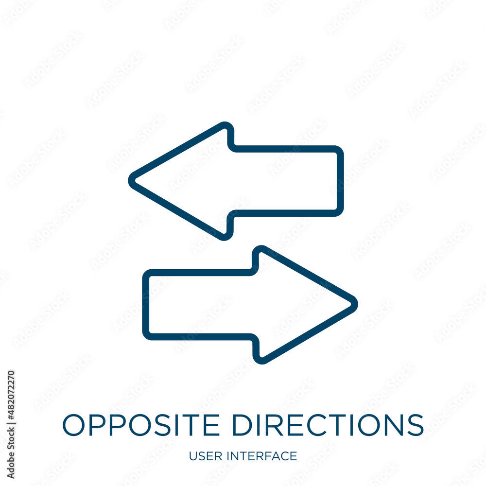 opposite directions icon from user interface collection. Thin linear ...