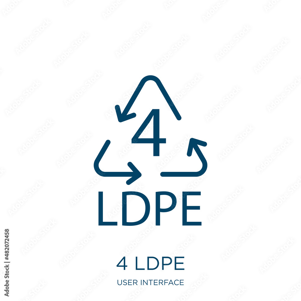 4 Ldpe Icon From User Interface Collection Thin Linear 4 Ldpe Ldpe Recycling Outline Icon