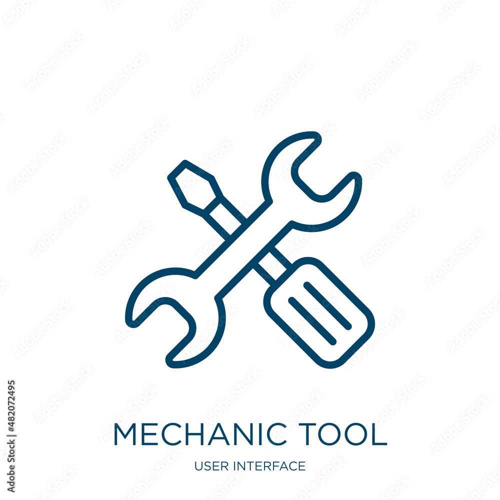mechanic tool icon from user interface collection. Thin linear mechanic ...