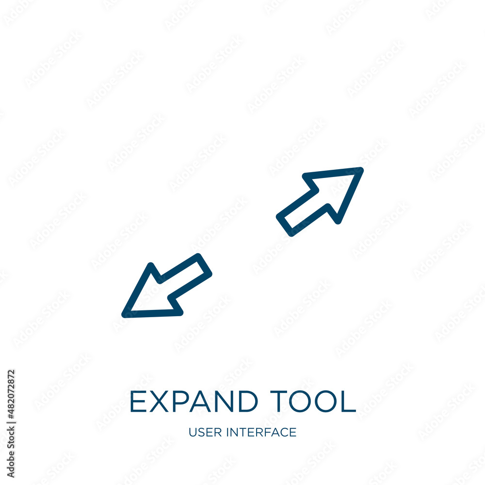 expand tool icon from user interface collection. Thin linear expand ...