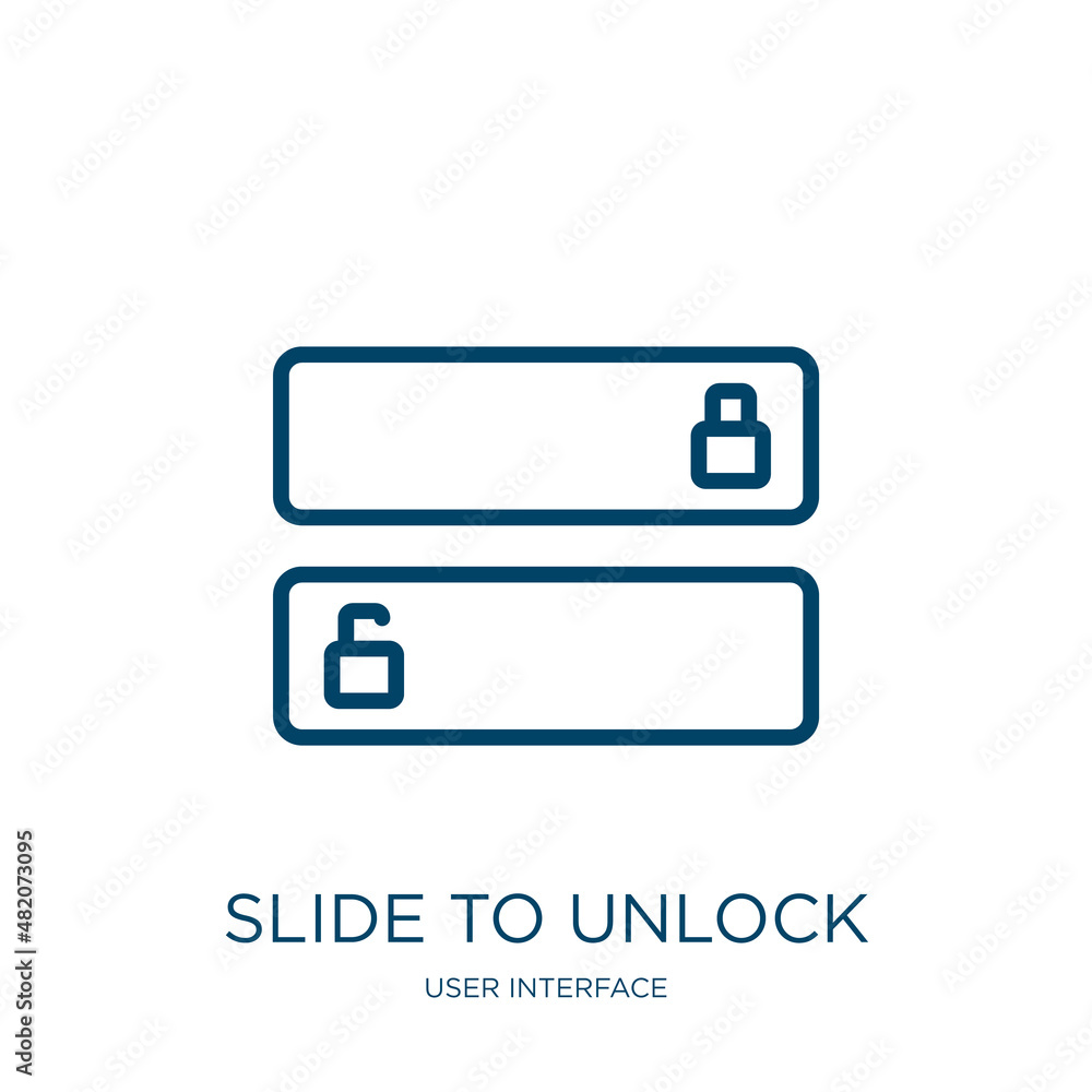 slide to unlock icon from user interface collection. Thin linear slide ...