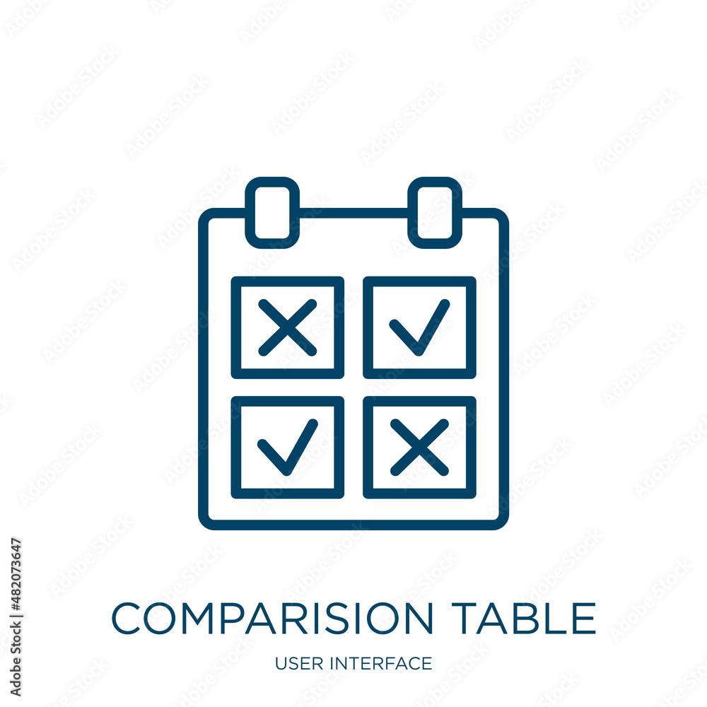 comparision table icon from user interface collection. Thin linear ...
