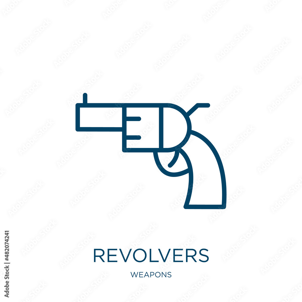 revolvers icon from weapons collection. Thin linear revolvers, revolver ...