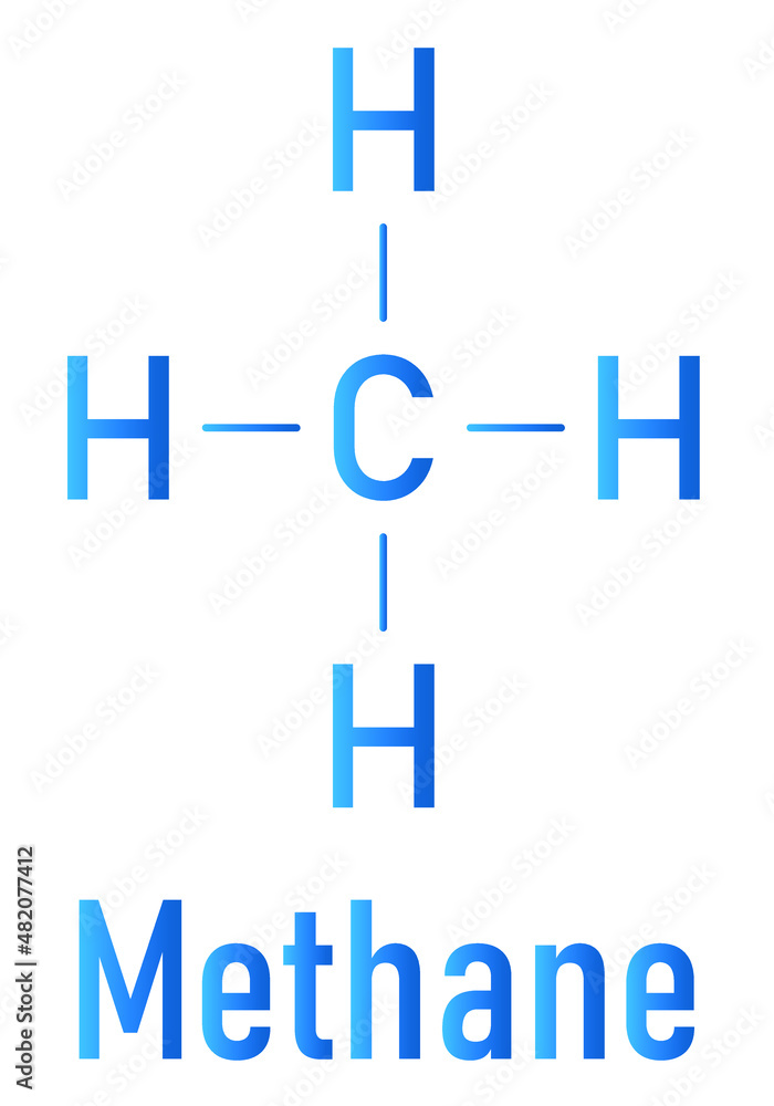 Methane natural gas molecule. Main component of natural gas and LNG ...