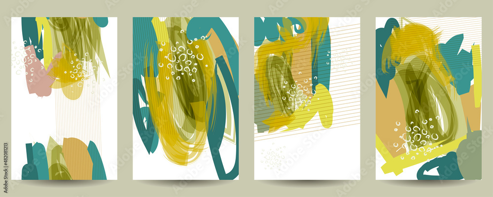 Art painting digital vector pastel muted pale calm tones card templates ...