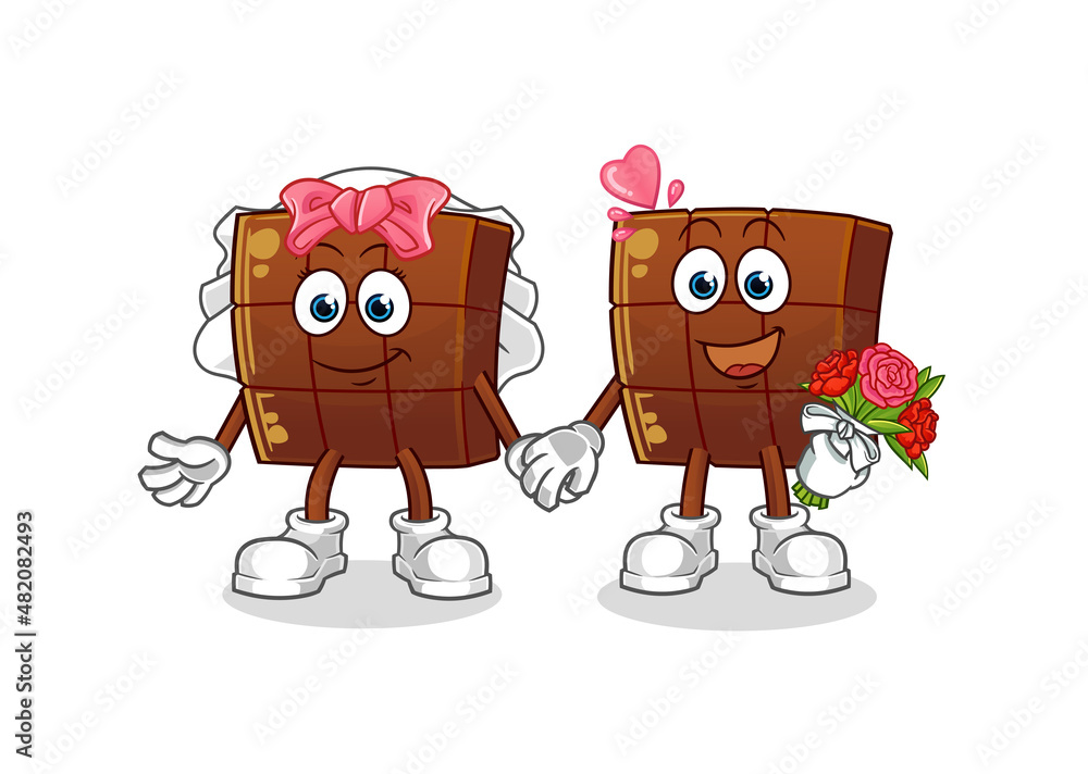 chocolate bar wedding cartoon. cartoon mascot vector Stock Vector ...