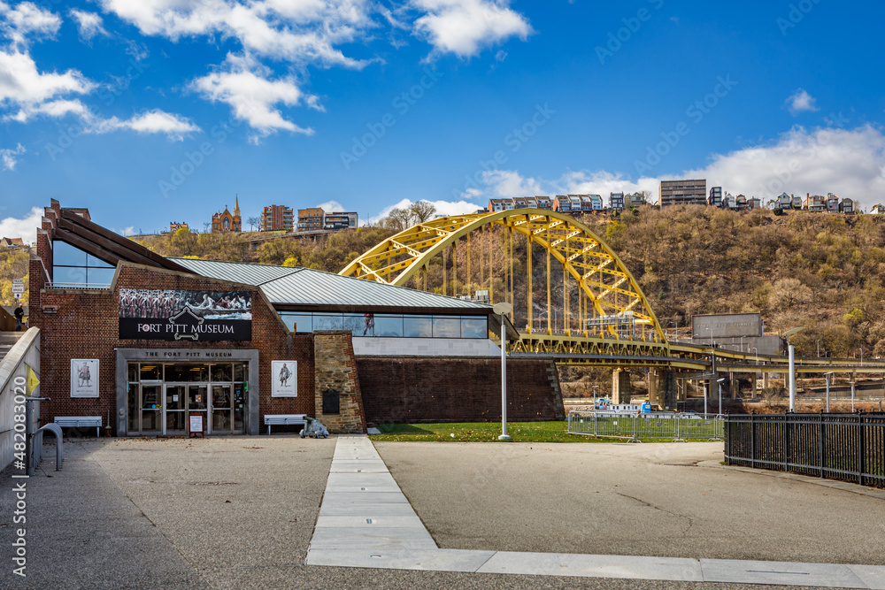 Pittsburgh, PA - April 2, 2021: Exterior of Fort Pitt Museum, location ...