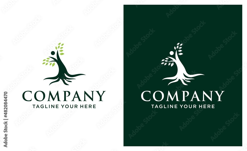 Human Tree Logo Templates and Vector, Abstract eco human tree logo ...