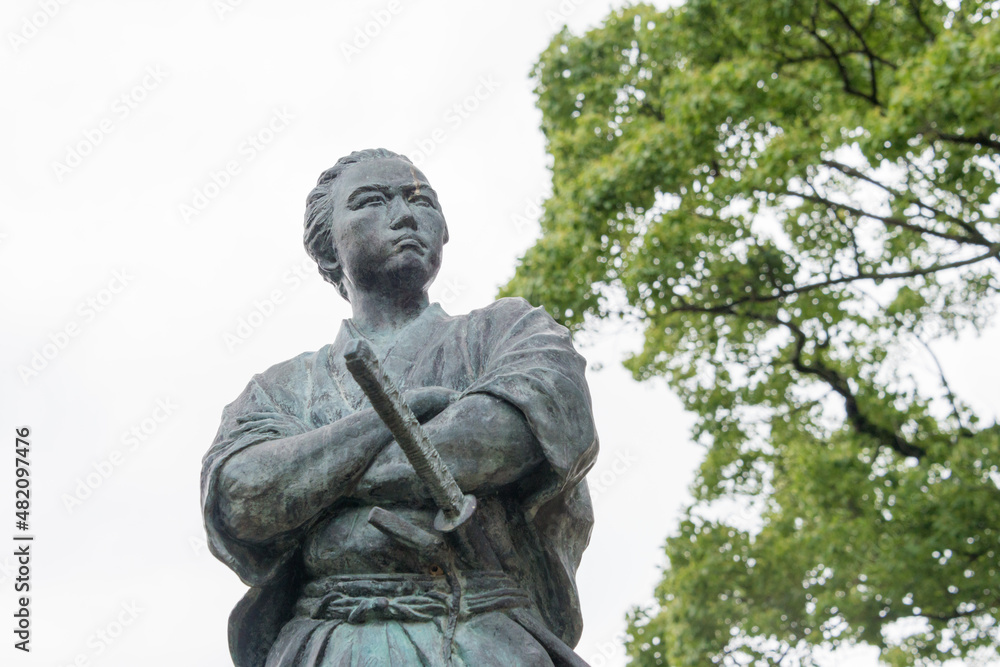 Nagasaki, Japan - Jun 07 2019 - Sakamoto Ryoma Statue at Wkamiya Inari ...